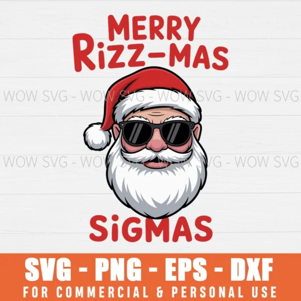 Merry Rizz Mas Sigmas Svg Funny Santa Christmas Svg