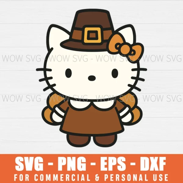 Thanksgiving Hello Kitty Turkey Svg - Wow SVG