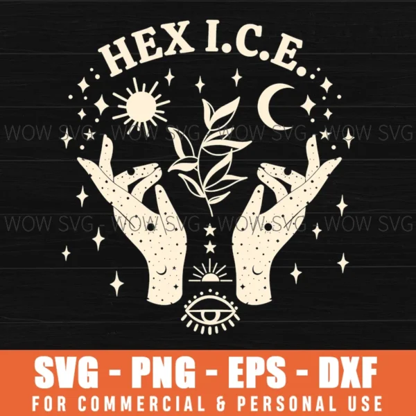Hex Witch Magic Hands Celestial Stars Occult Svg Png