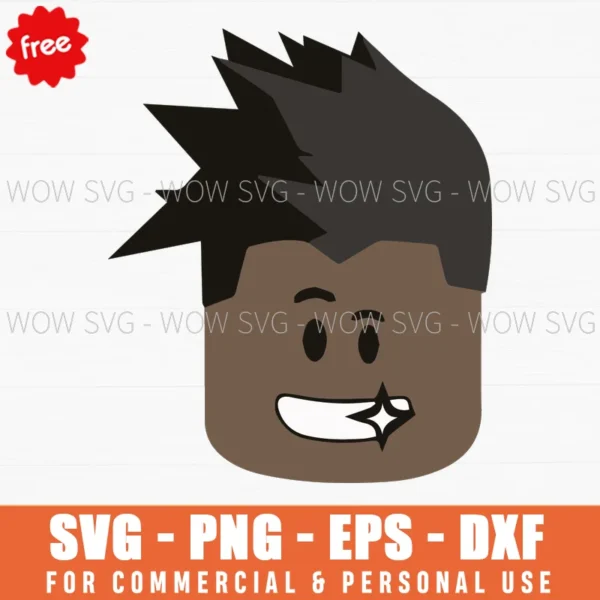 Free Roblox Man Face Shiny Teeth Svg - Wow SVG