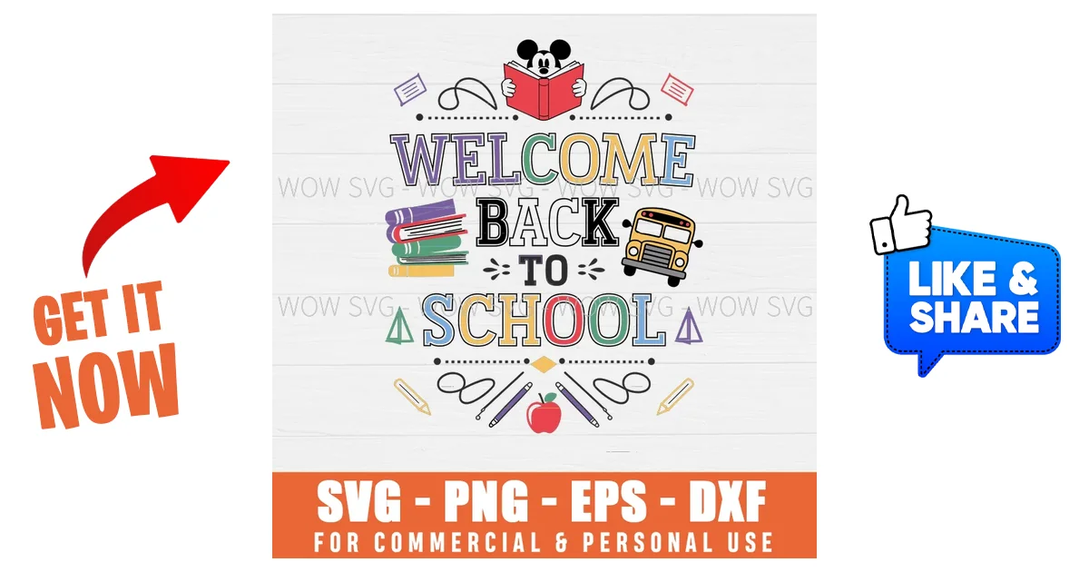 Mickey Minnie Welcome Back To School Svg - Wow SVG